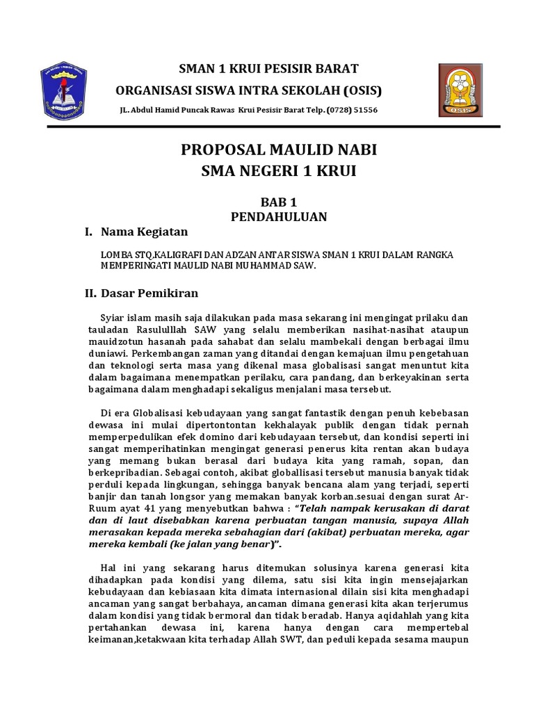 Proposal Maulid Nabi | PDF