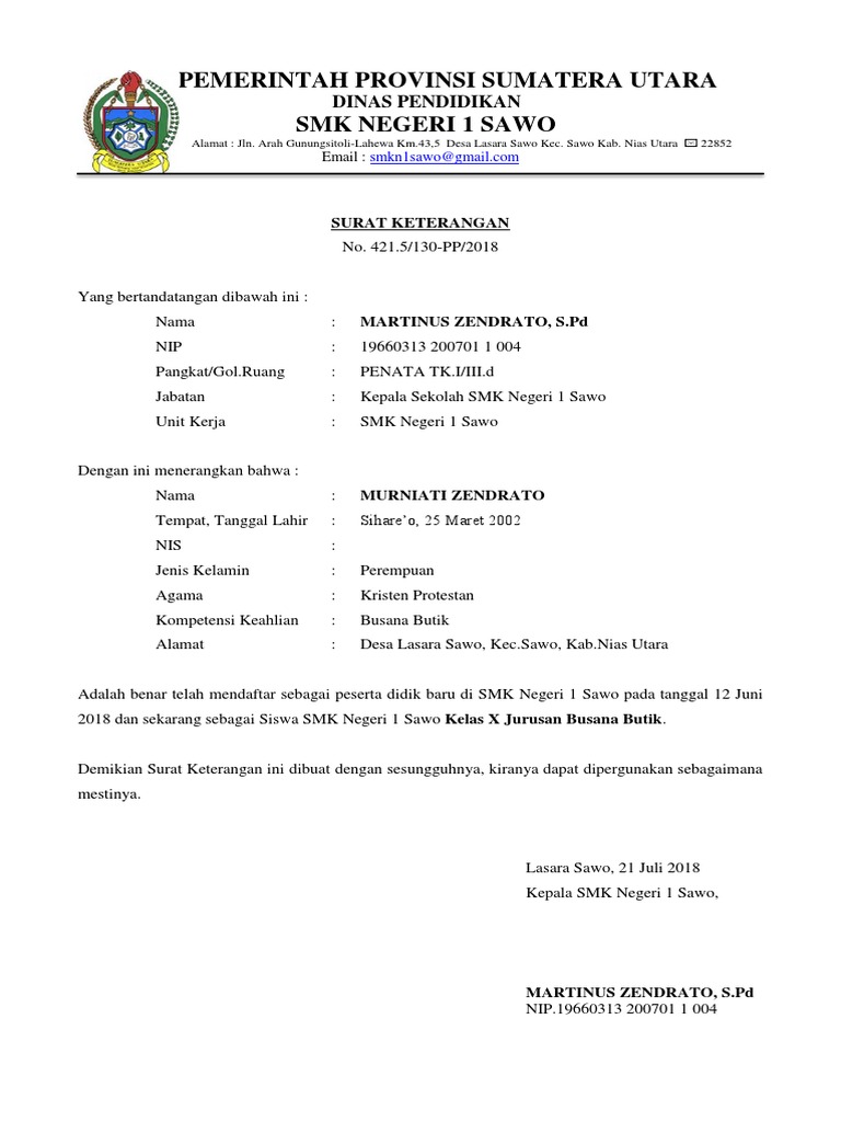 Surat Keterangan PKH | PDF