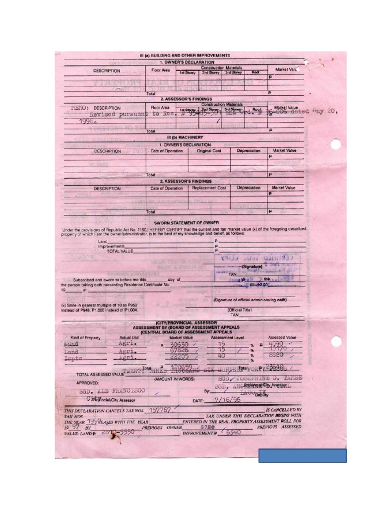 Sample Tax Declaration Pdf