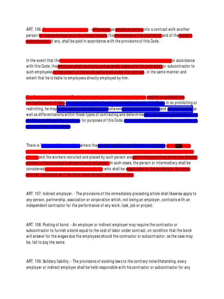 Liability of Contractors, Subcontractors, Employers and Indirect ...