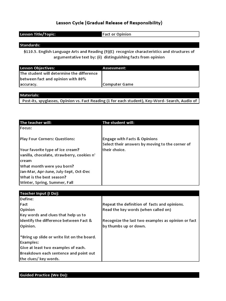 Lesson Plan - 3rd Grade Elar | PDF | Behavior Modification | Cognition