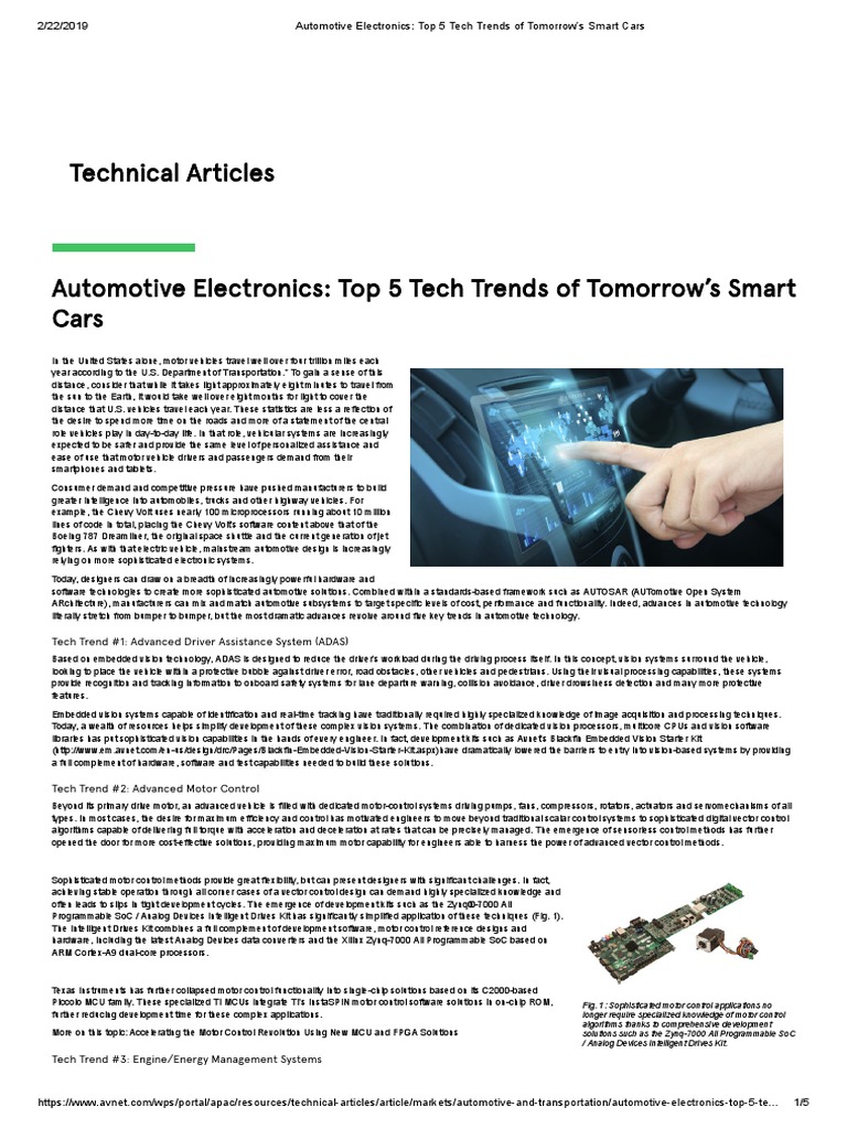 Automotive Electronics - Top 5 Tech Trends of Tomorrow's Smart Cars ...