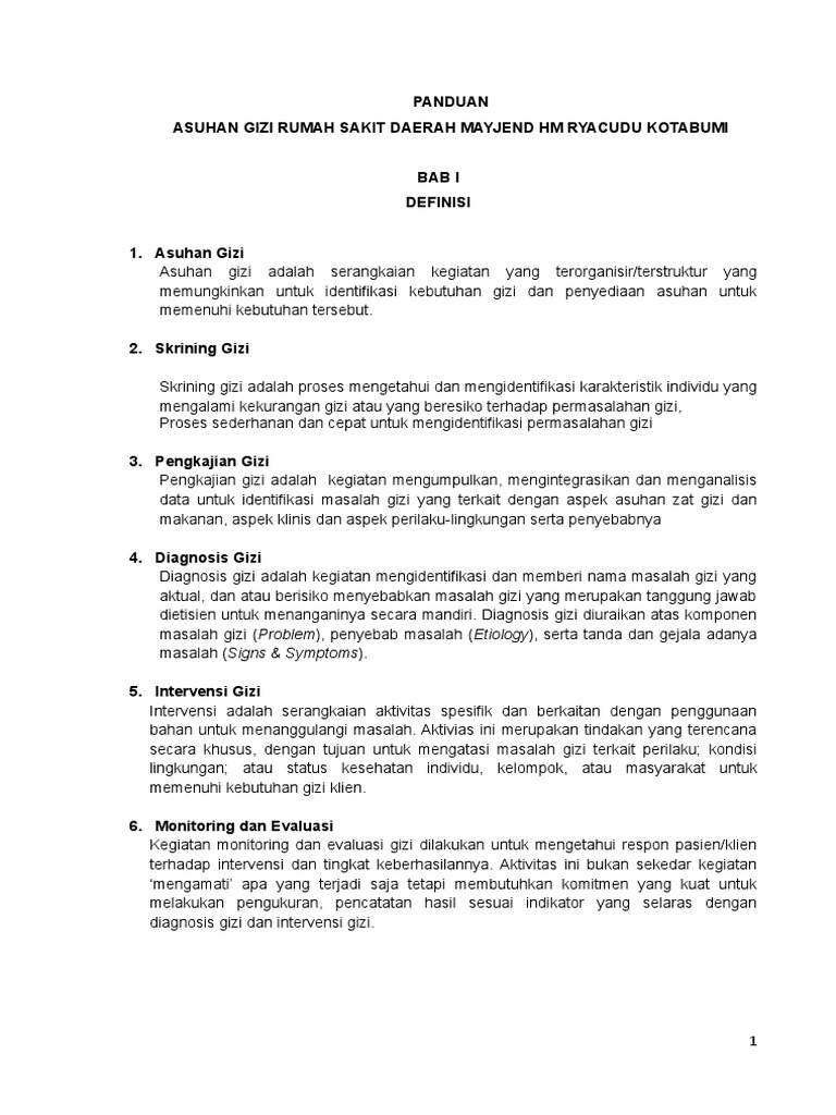 PANDUAN ASUHAN GIZI Jos | PDF