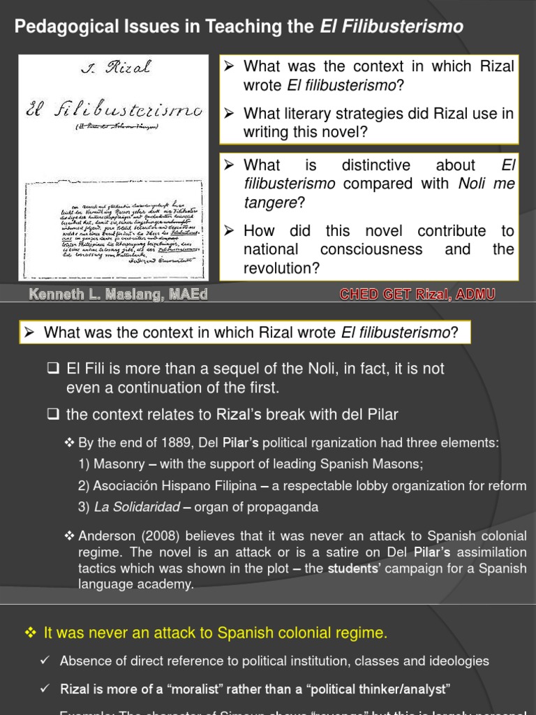 Teaching El Filibusterismo's Context and Impact | PDF | Philippines ...