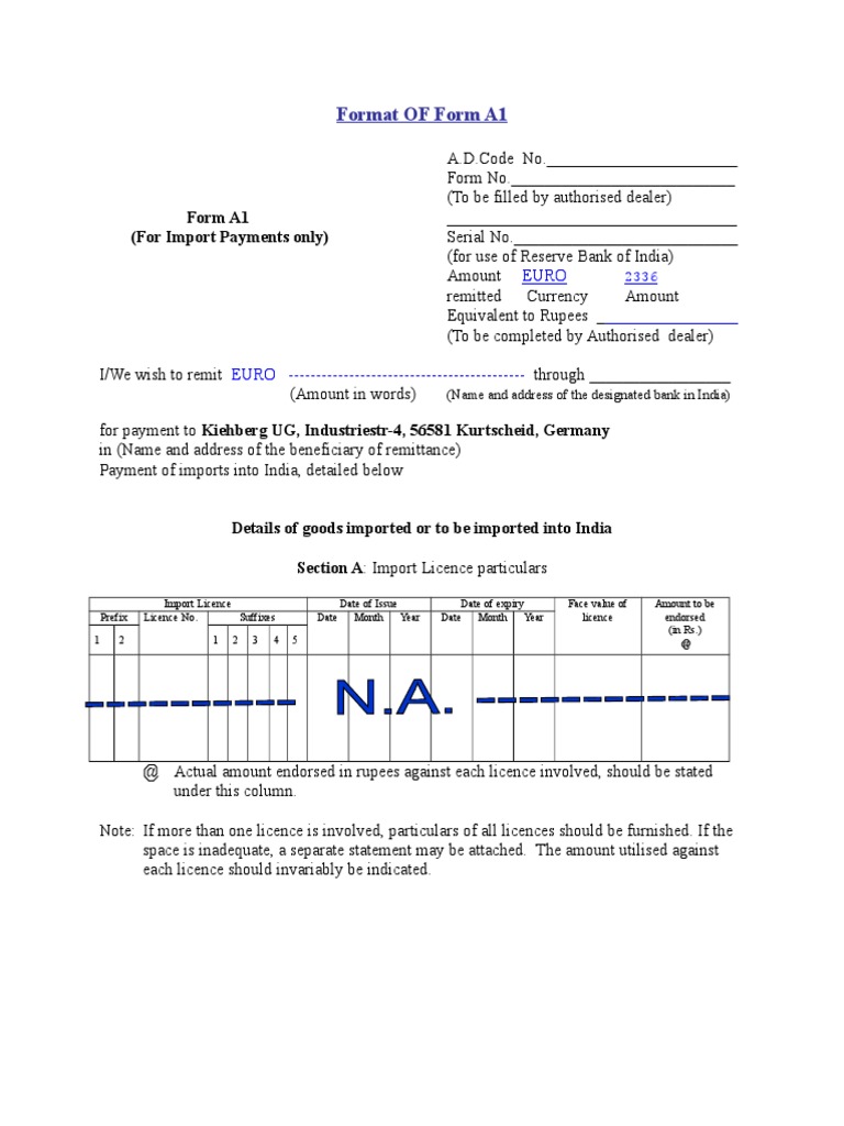 Form A1 | PDF | Invoice | Economies