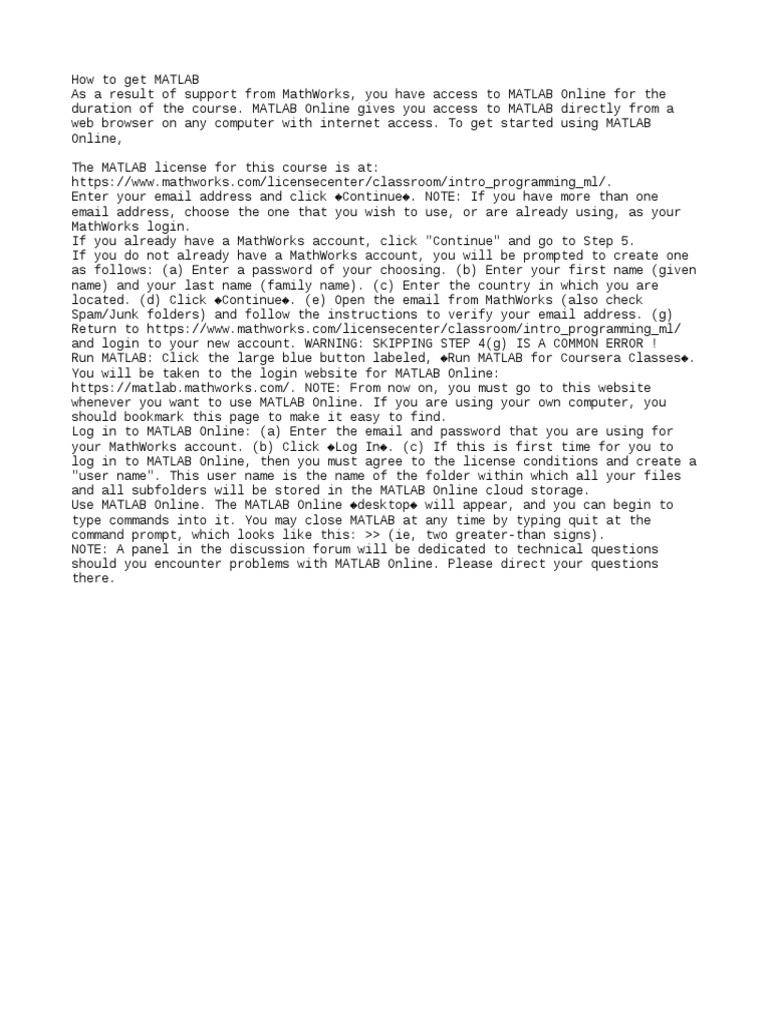 Matlab Online Key | PDF