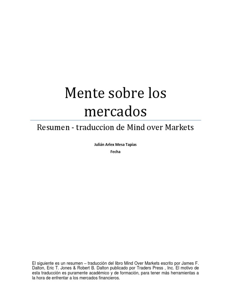 Mind Over Markets. Traduccion | Descargar gratis PDF | Tendencia del ...