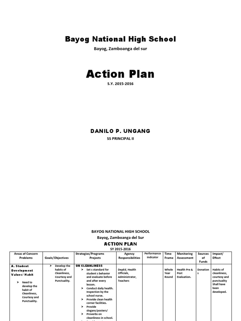 Action Plan 2019 | PDF | Teachers | Literacy