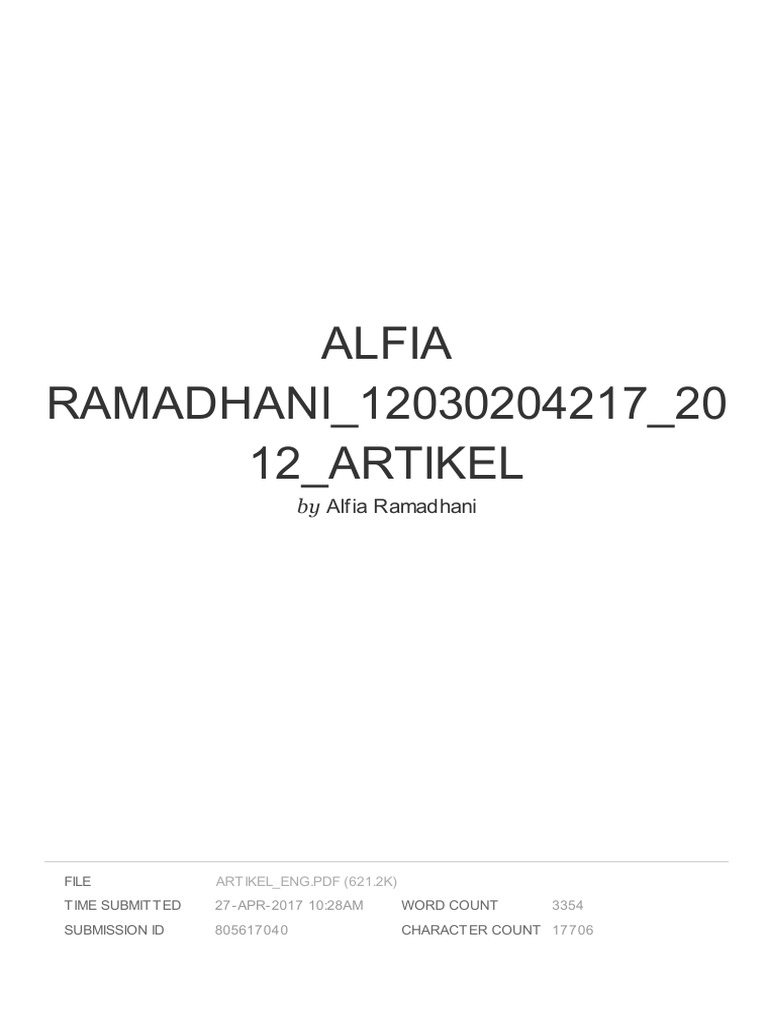 Alfia Ramadhani 12030204217 2012 Artikel | PDF
