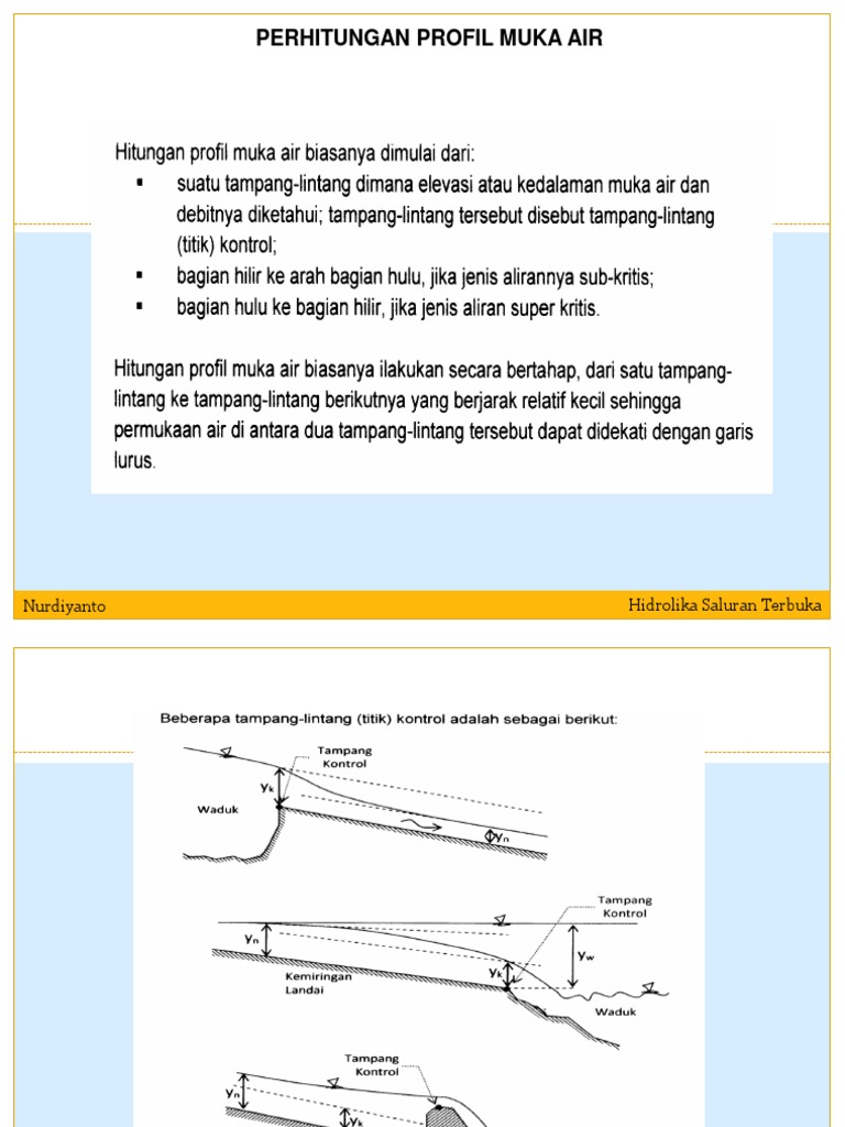 Profil Muka Air dalam Hidrolika Saluran | PDF