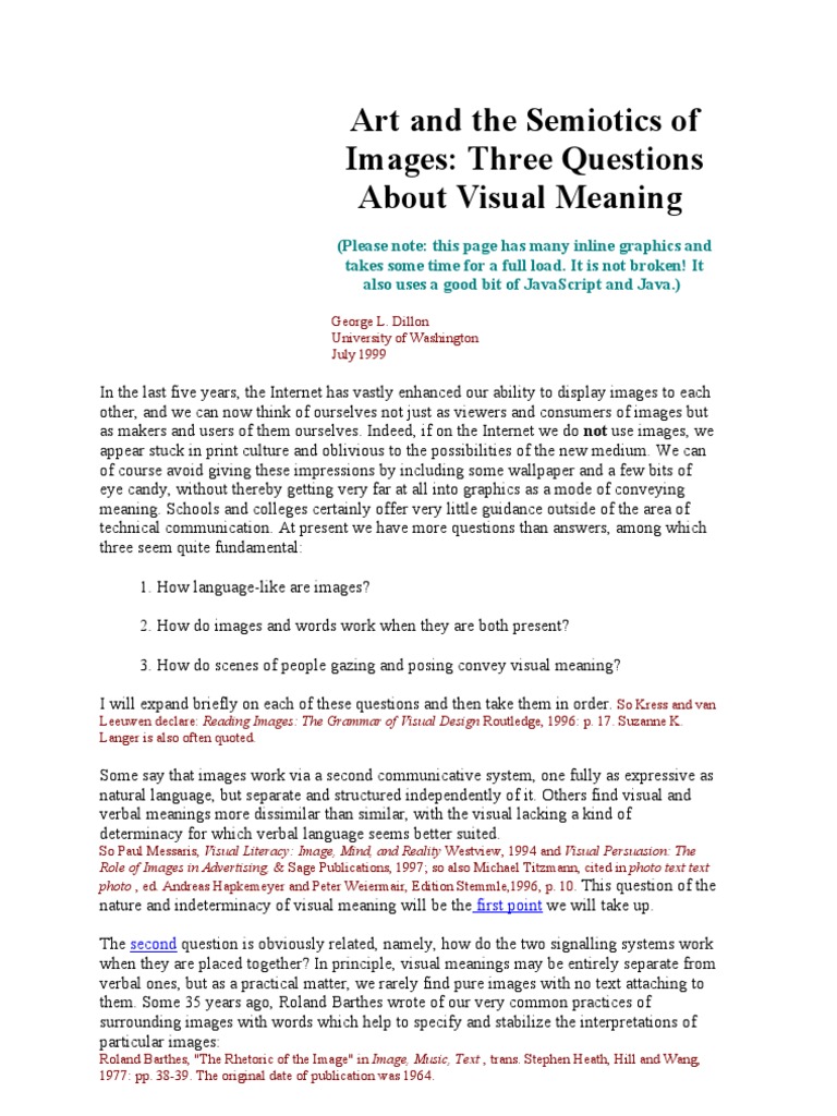 Art and The Semiotics of Images | PDF | Édouard Manet | Graphics