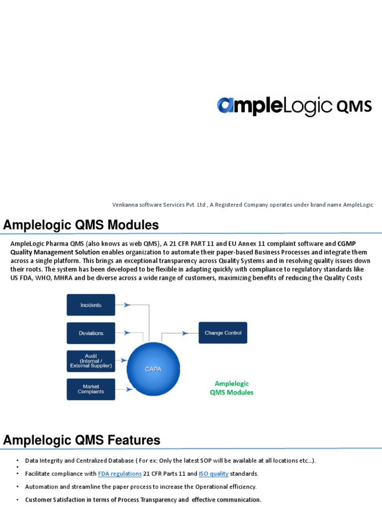 AmpleLogic QMS | PDF | Verification And Validation | Quality Management System