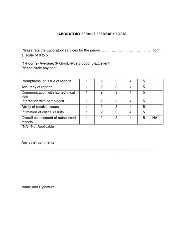 Lab Service Feedback Survey | PDF | Technology & Engineering