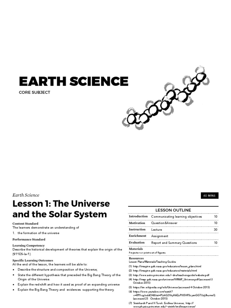 Earth Science Module | PDF | Solar System | Universe