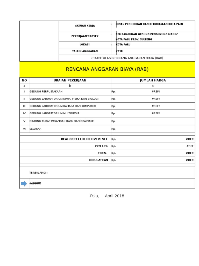 Rab - Gedung Kantor Bksda | PDF