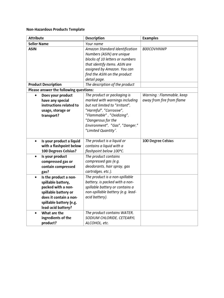 MSDS Exemption Sheet Template | PDF | Chemical Substances | Materials