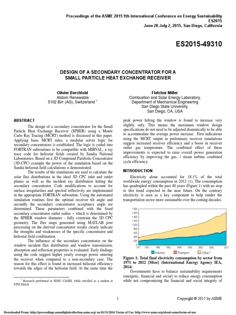 Be RCH Told 2015 | PDF | Solar Energy | Heat Transfer