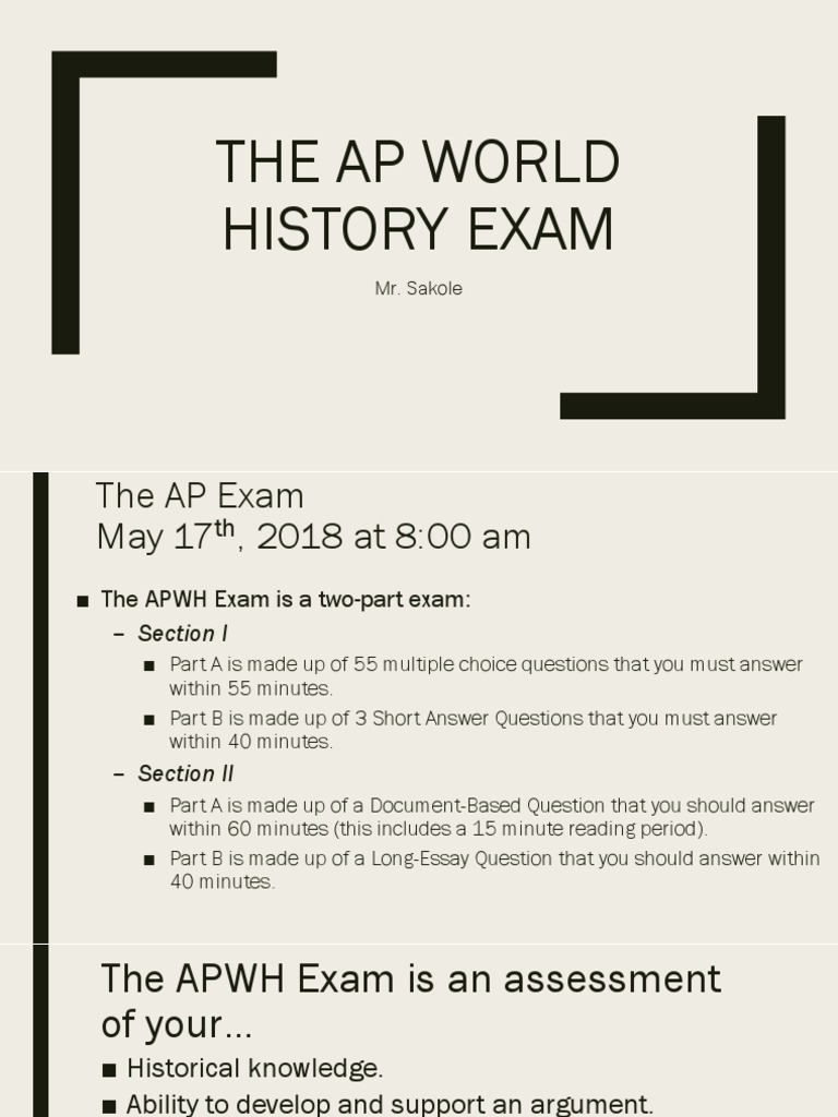 The APWH Exam and How To SAQ | PDF | Multiple Choice | Communication