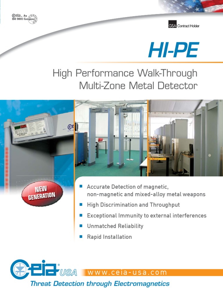 Hi-Pe: High Performance Walk-Through Multi-Zone Metal Detector | PDF ...