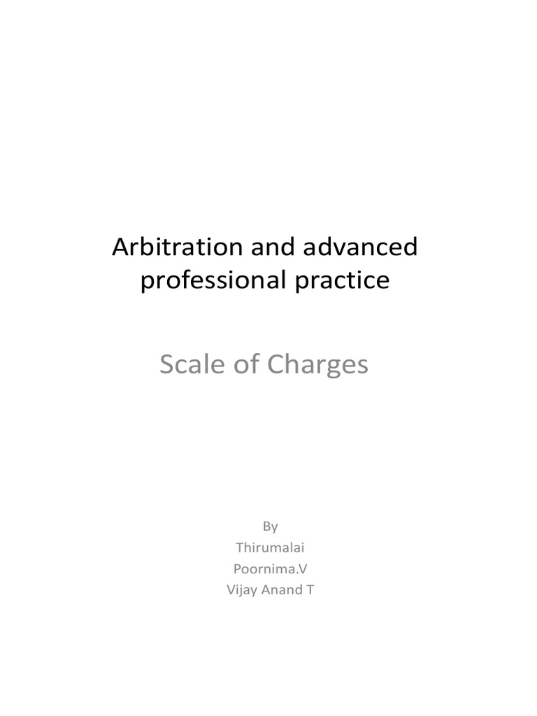 Scale of Charges: Arbitration and Advanced Professional Practice | PDF ...