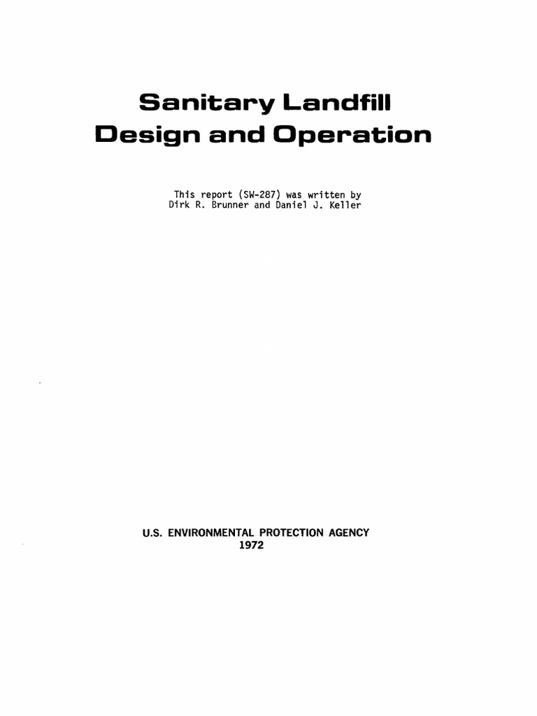 Sanitary Landfill Design and Operation - EPA PDF | PDF