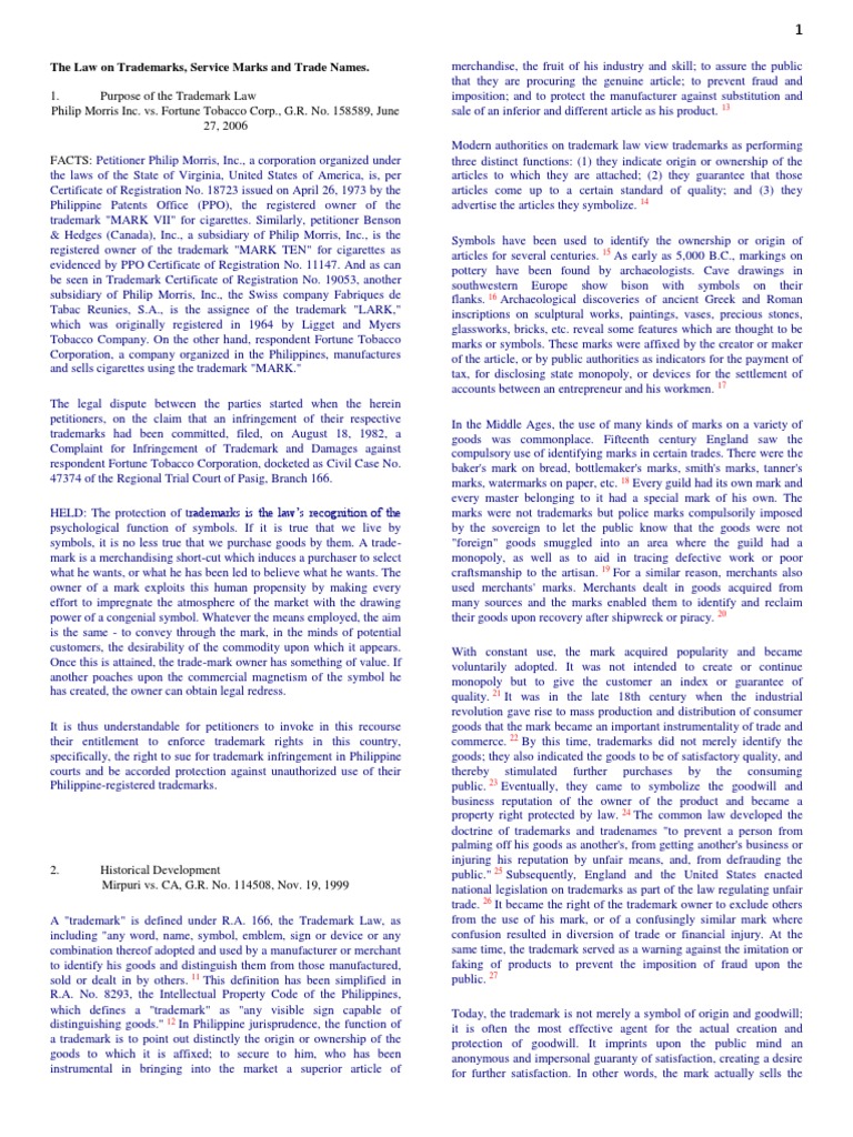 The Law On Trademarks | PDF | Trademark | Business