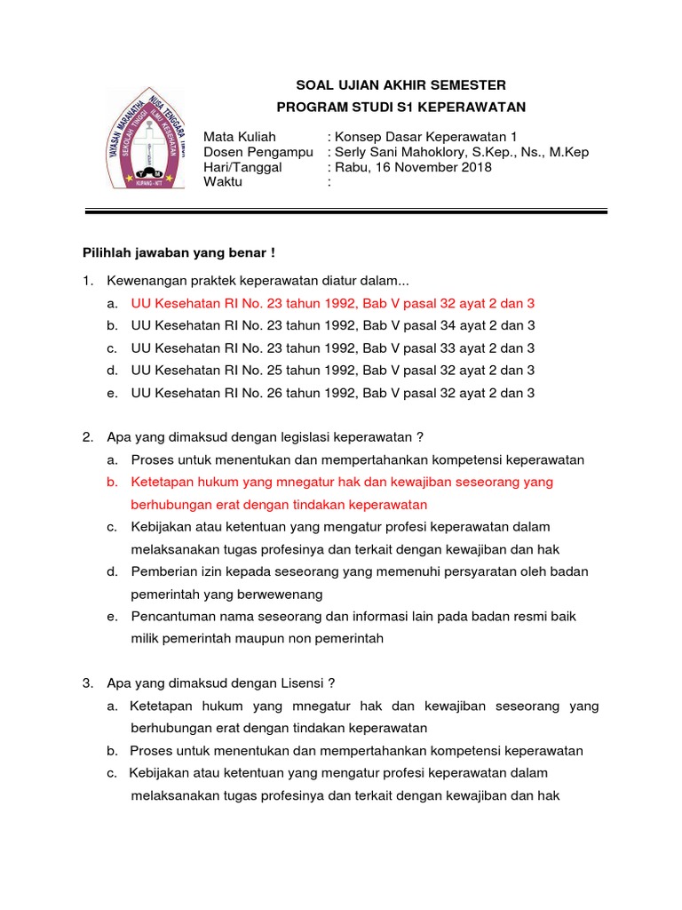 Soal Uas KDK 1 | PDF