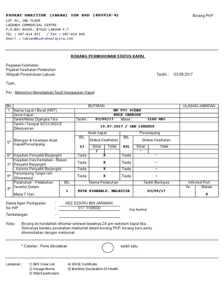 Health Form (PKP) KK | PDF