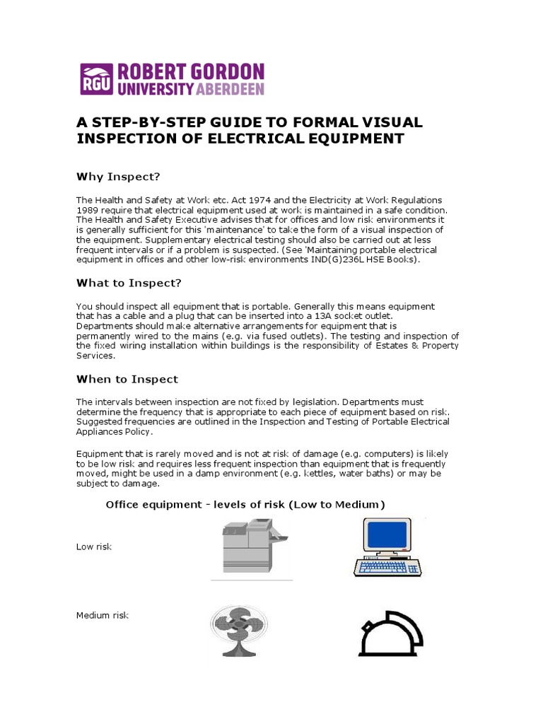 A Step-By-Step Guide To Formal Visual Inspection of Electrical ...