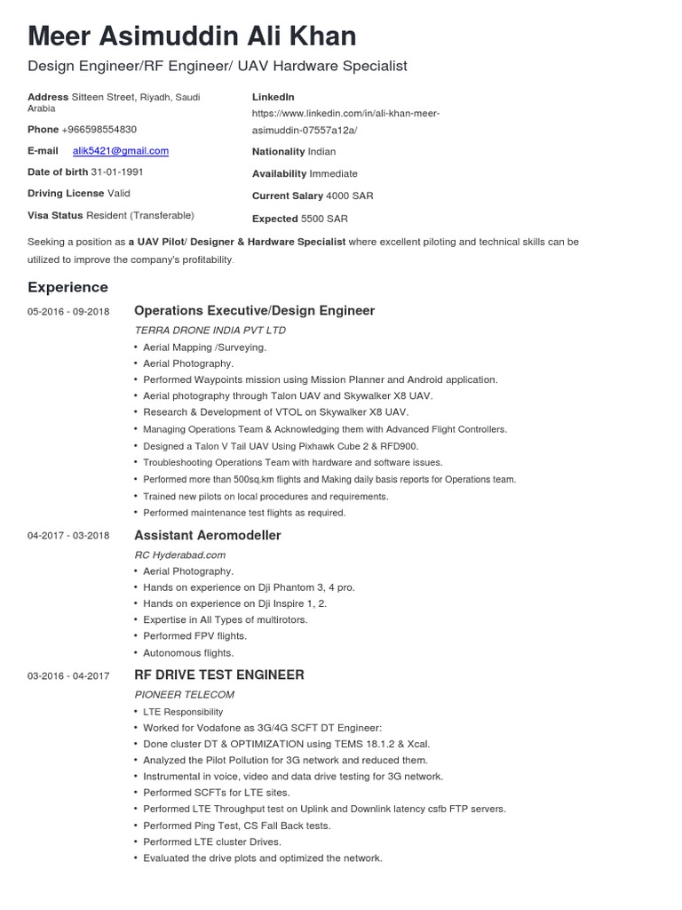 Meer Resume | PDF | Unmanned Aerial Vehicle | Quadcopter