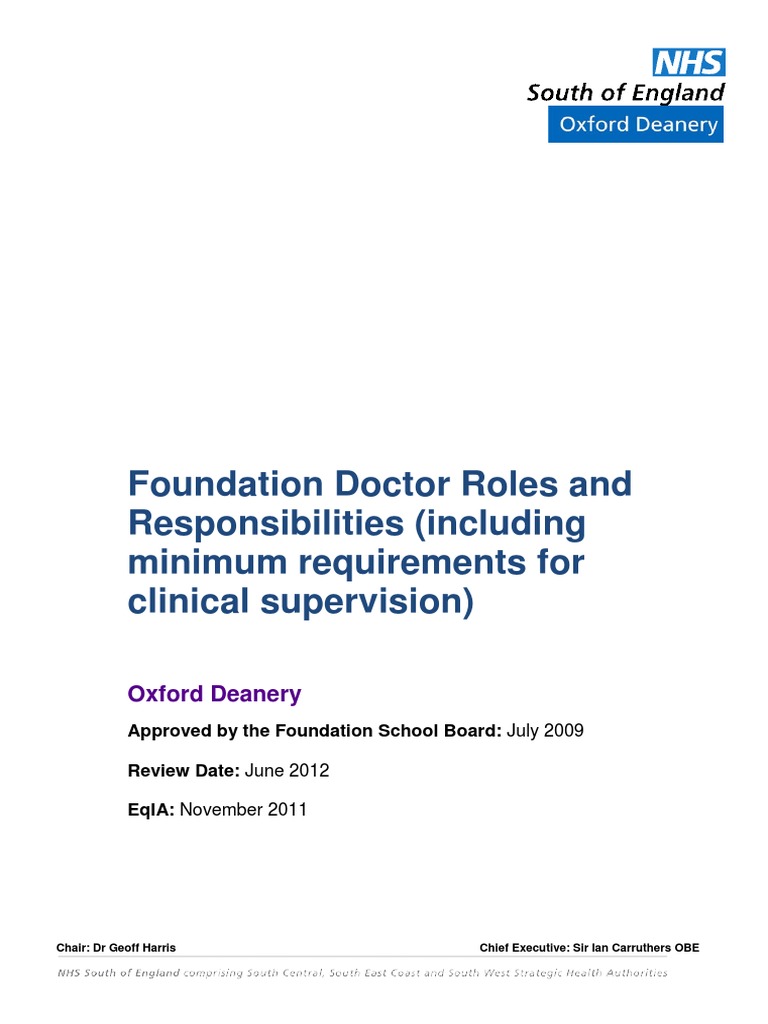 Foundation Doctor Roles & Responsibilities (Including Minimum ...