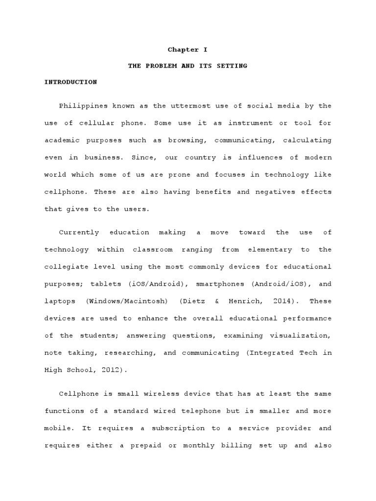 The Problem and Its Setting | PDF | Smartphone | Mobile Phones