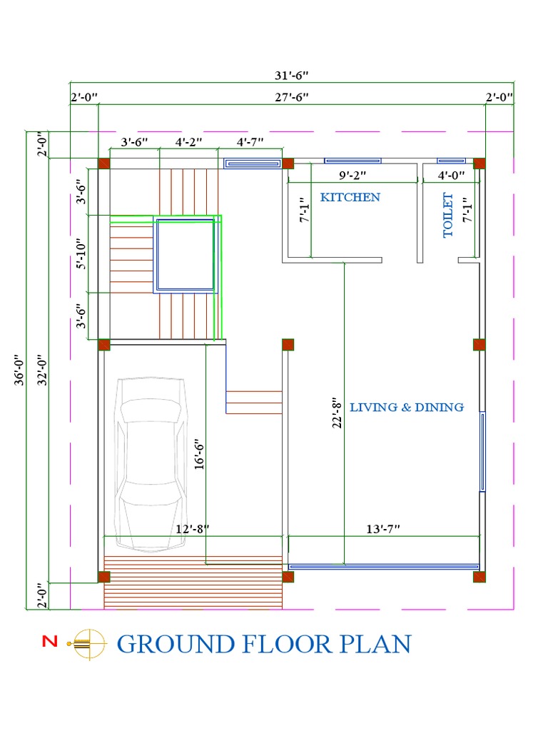 Ground Floor Plan: Kitchen | PDF | Buildings And Structures ...