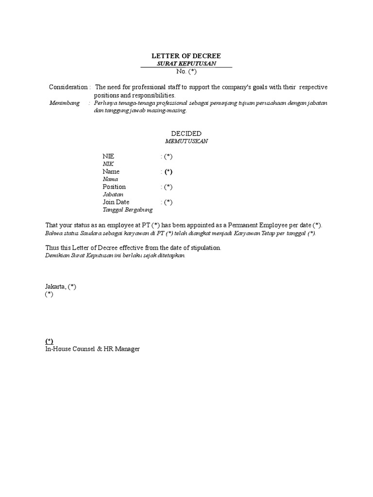 Letter of Decree | PDF