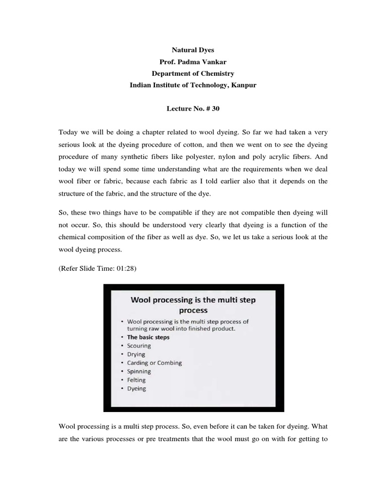 Lec30 PDF | PDF | Dyeing | Dye