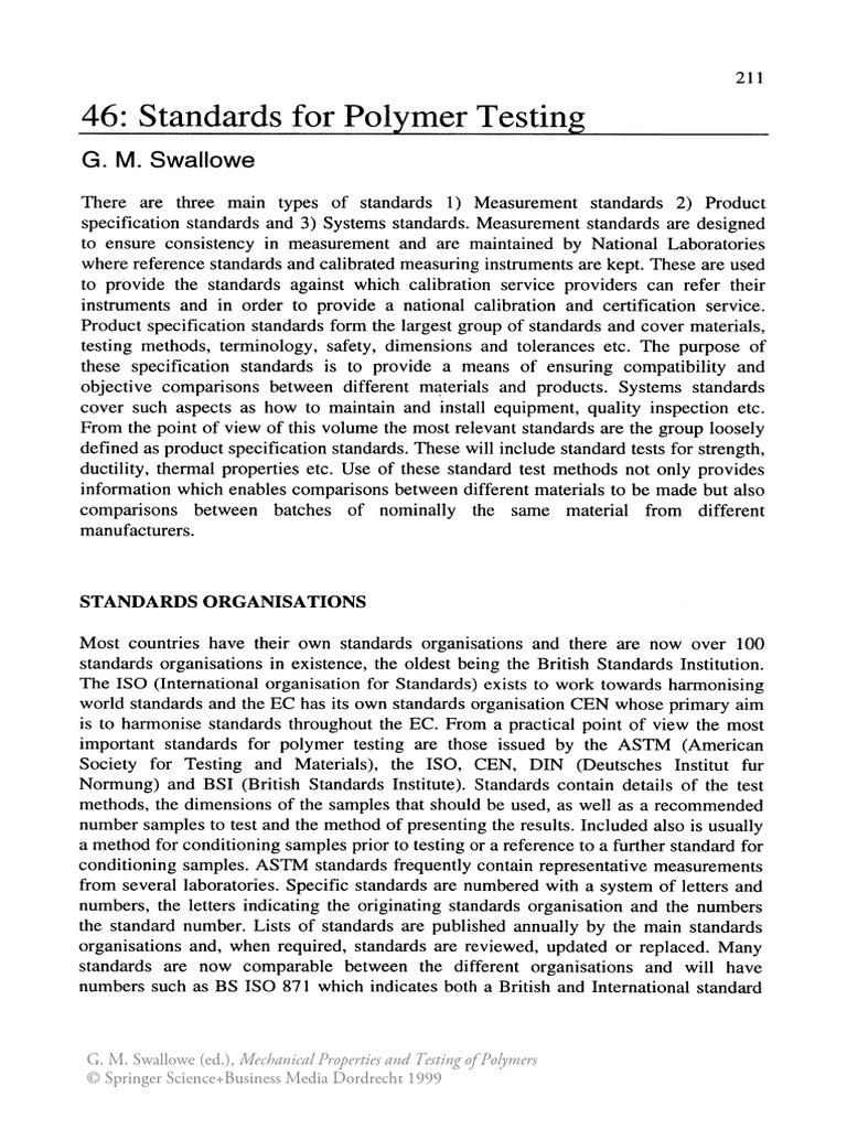 Standards For Polymer Testing | PDF | Plastic | Fracture