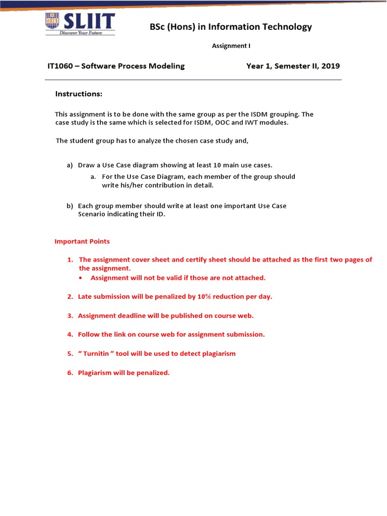 IT1060 - Software Process Modeling Year 1, Semester II, 2019 | PDF | Computers | Technology ...