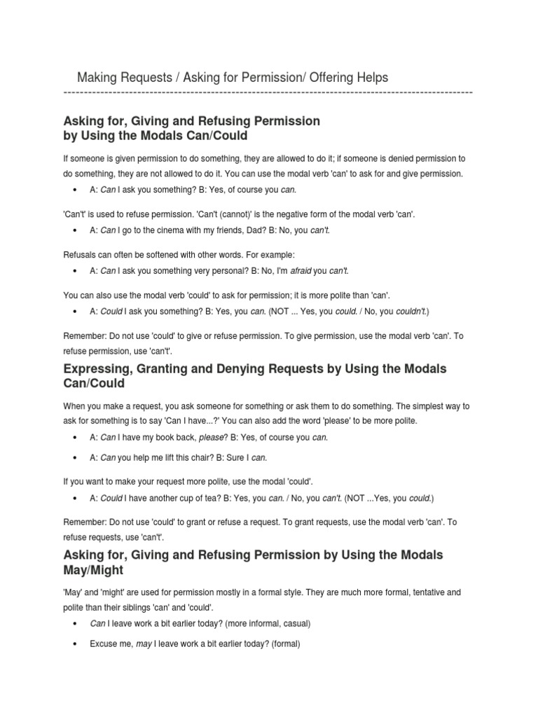 Making Requests | PDF | Verb | Communication