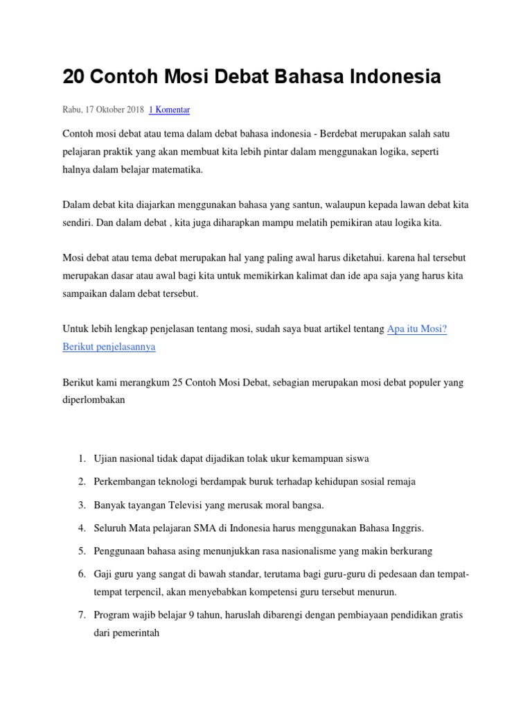 Mengkategorikan Mosi Debat | PDF