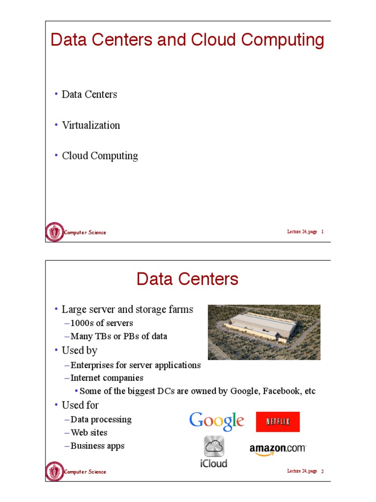 Data Centers Virtualization Cloud Computing | PDF | Virtual Machine | Cloud Computing