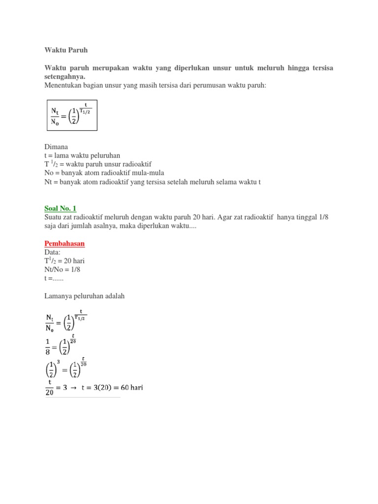 Waktu Paruh | PDF | Sains & Matematika