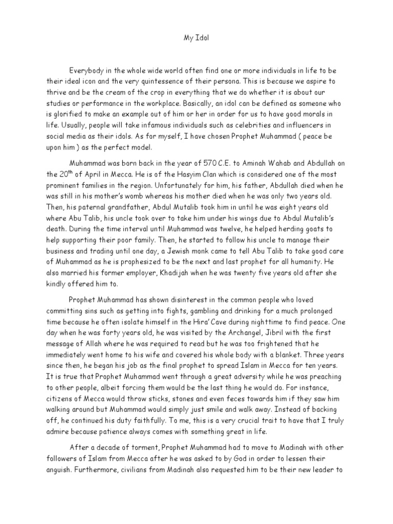 My Idol | PDF | Medina | Muhammad