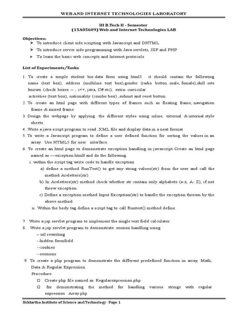 Wt Lab Manual Pdf Xml Schema Dynamic Web Page