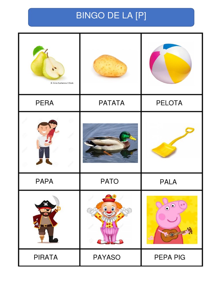 Bingo De La [P]: Pera Patata Pelota