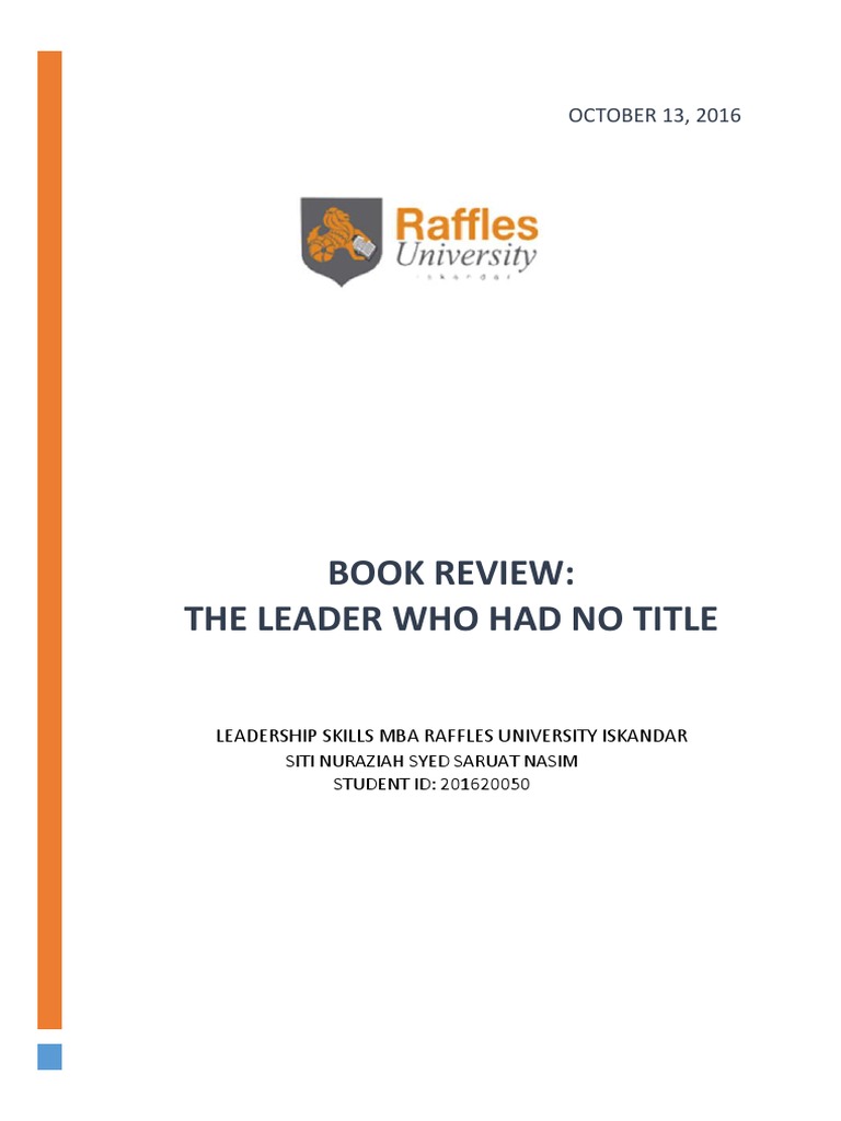 Book Review The Leader Who Had No Title PDF | PDF | Leadership | Muhammad