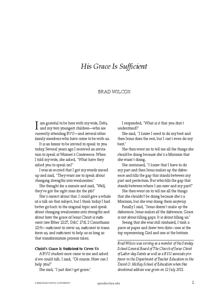 Wilcox - Brad - 2011 - 07 - His Grace Is Sufficient PDF | PDF ...