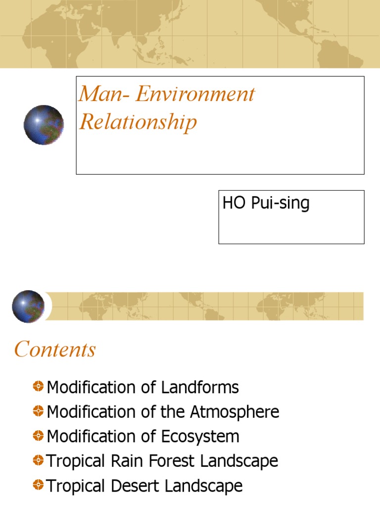 Man - Environment Relationship | PDF | Soil | Agriculture
