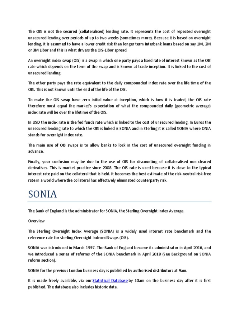Rates Sonia Eonia Etc | PDF | Interbank Lending Market | Swap (Finance)