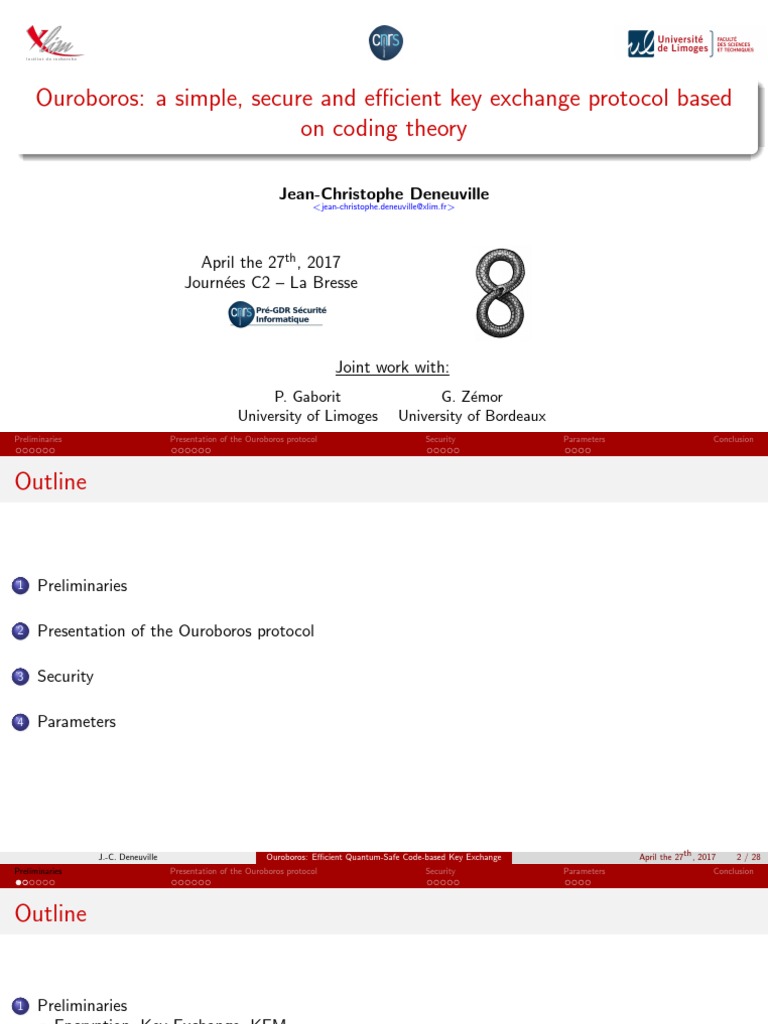 Ouroboros - Coding Theory - Deneuville | PDF | Low Density Parity Check Code | Cryptography