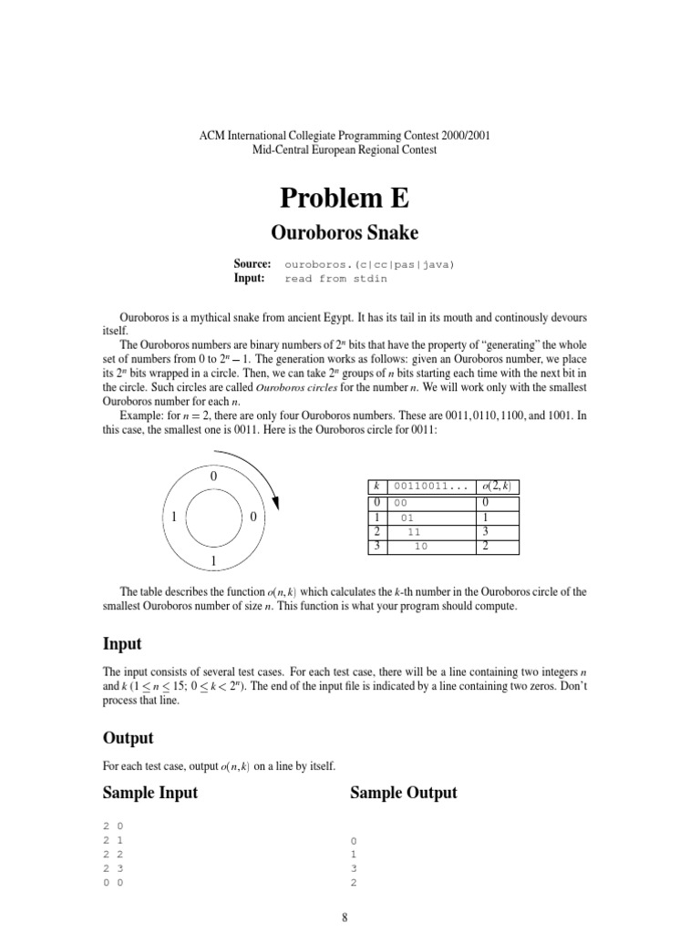 Problem E - Ouroboros Snake | PDF | Discrete Mathematics | Theoretical Computer Science
